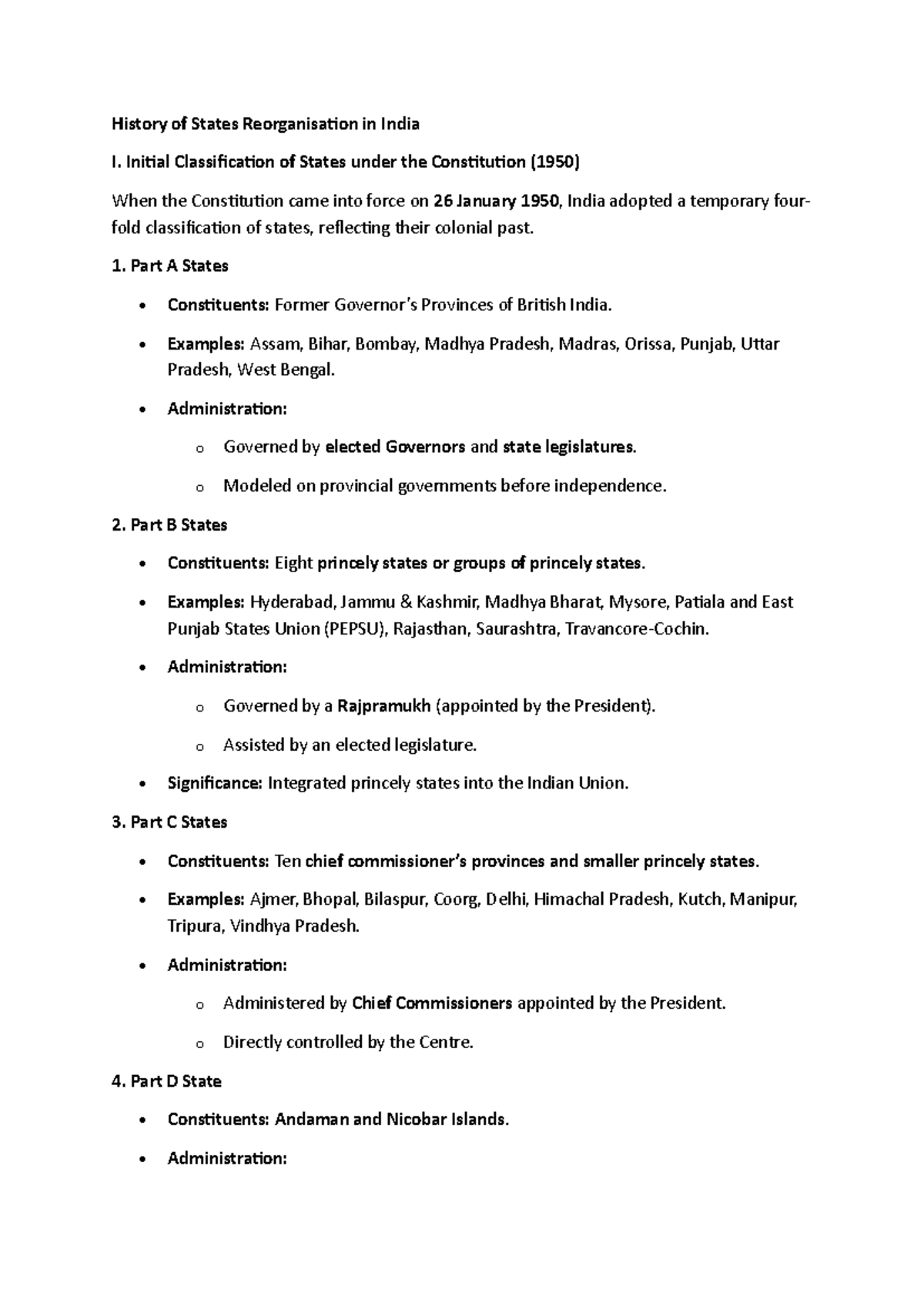 3. History of States Reorganisation in India: From 1950 to Present ...