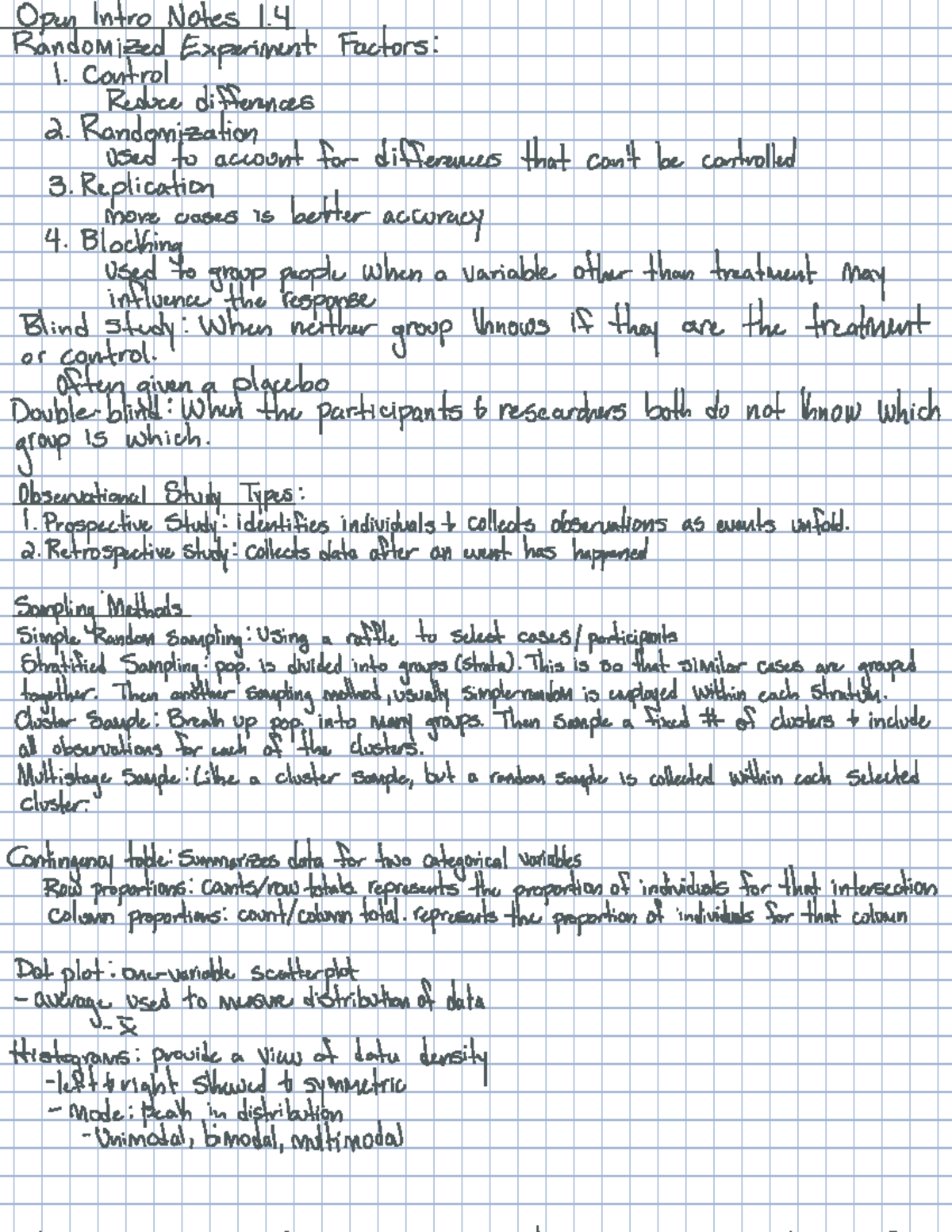 Open Intro Stats Notes: Randomized Experiments & Observational Studies ...