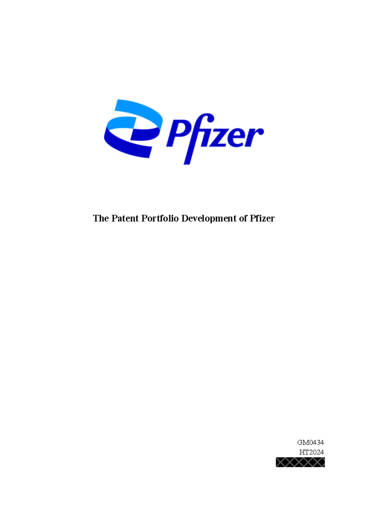 Individual Assignment - The Patent Portfolio Development of Pfizer GM ...