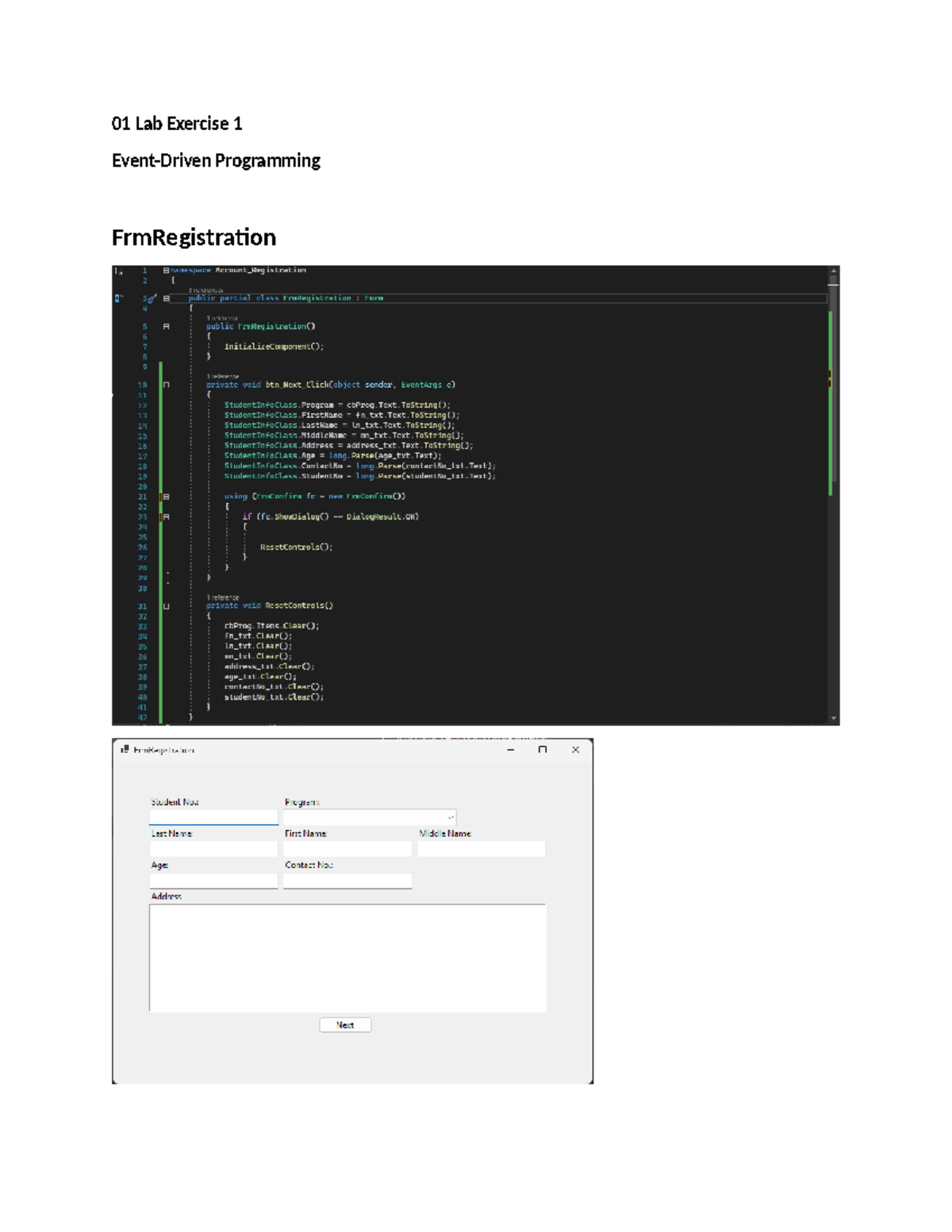 01 Lab Exercise 1: Exploring Event-Driven Programming Concepts - Studocu