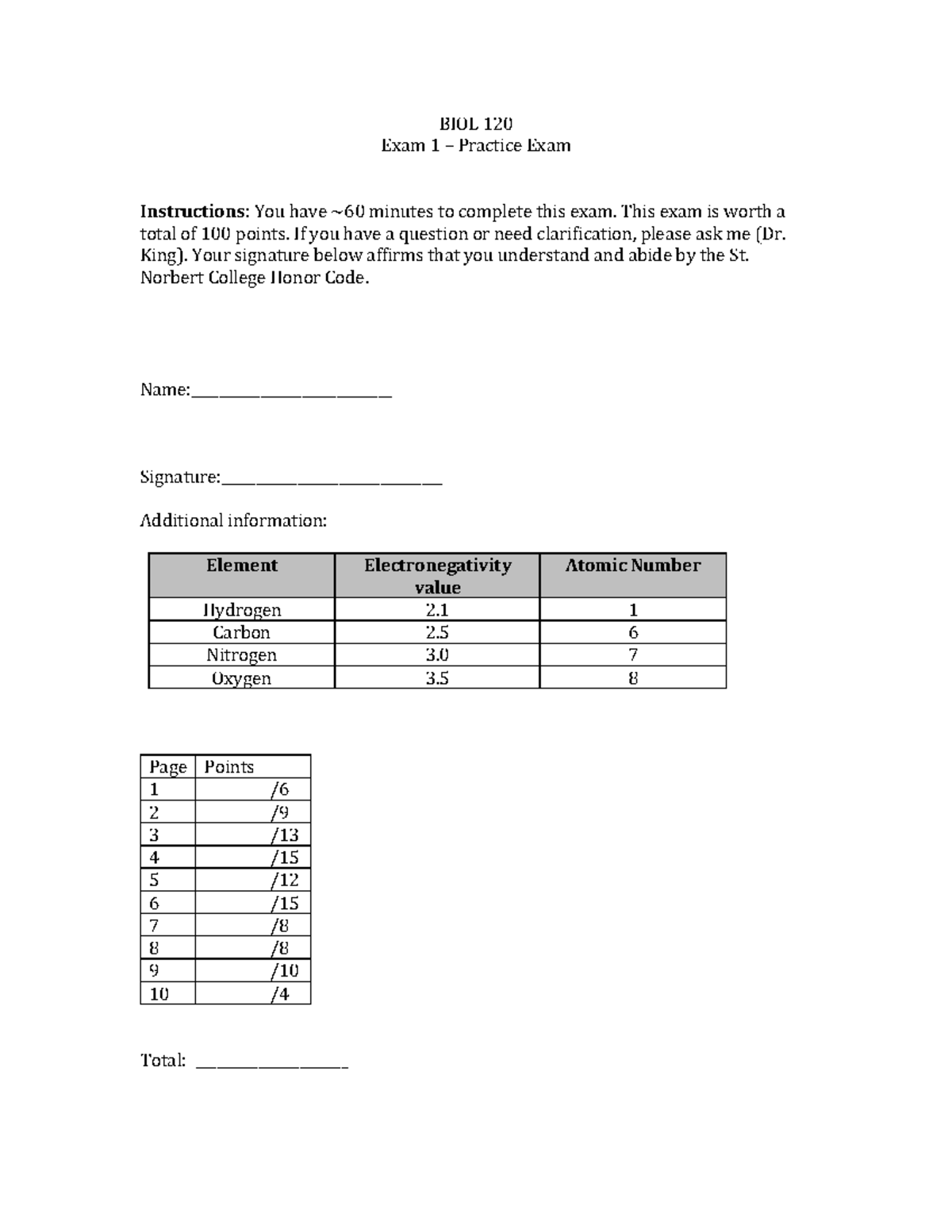BIOL 120 Exam 1 - Practice Questions & Answers Guide - Studocu