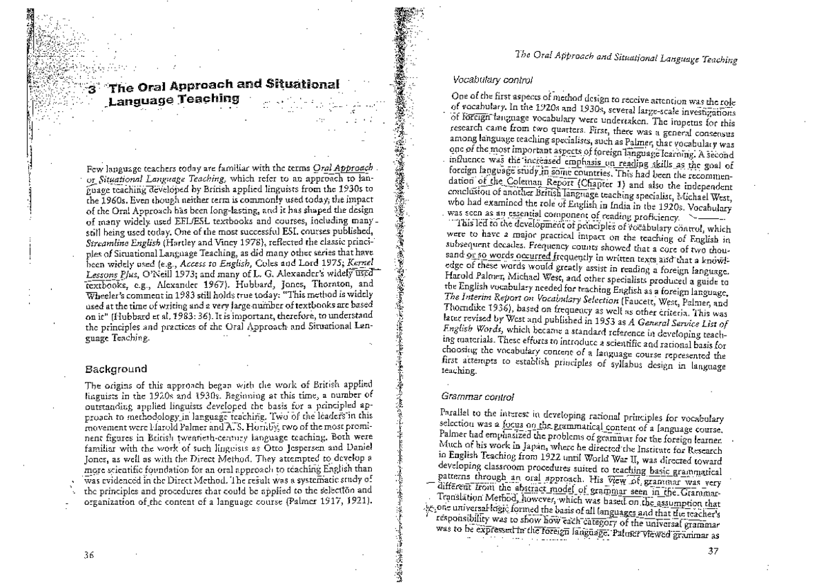 The Oral Approach and Situational Language Teaching: Key Concepts and ...