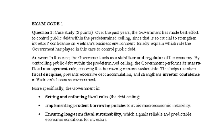 KTCC Final Exam 2: Case Studies and Economic Analysis - Studocu