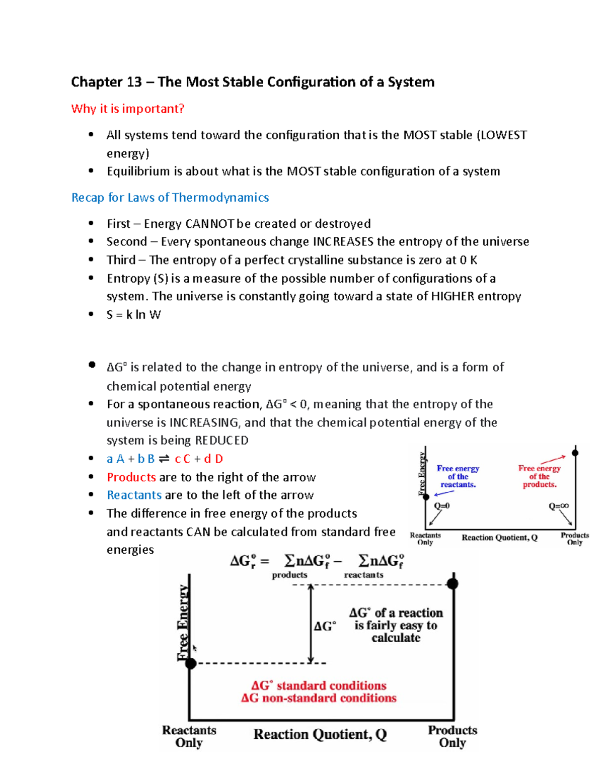 CHEM 114 Chapter 13: Stable Configurations & Equilibrium Constants ...
