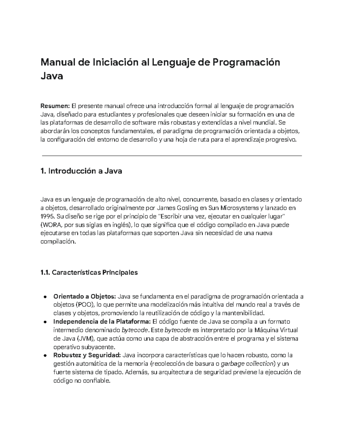 Manual de Iniciación al Lenguaje de Programación Java - Studocu