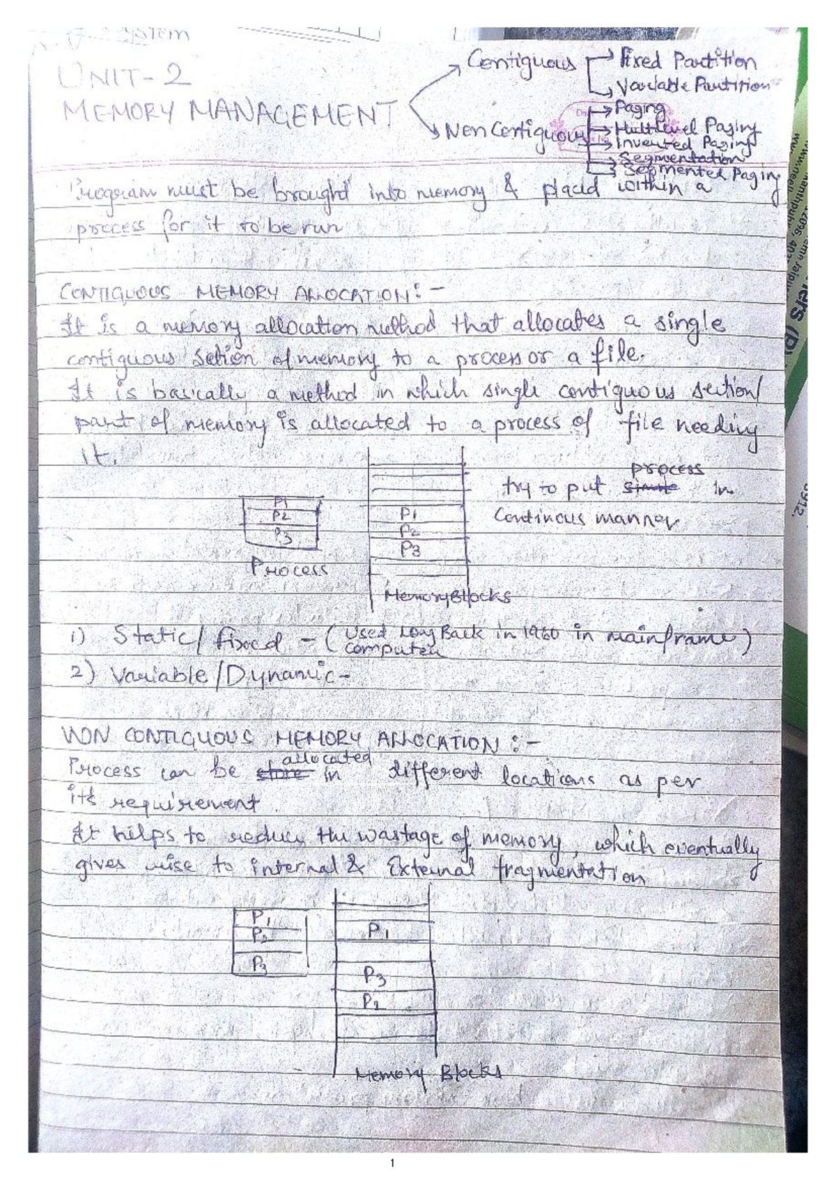 OS Unit 2 - Overview of Memory Management Techniques and Concepts - Studocu