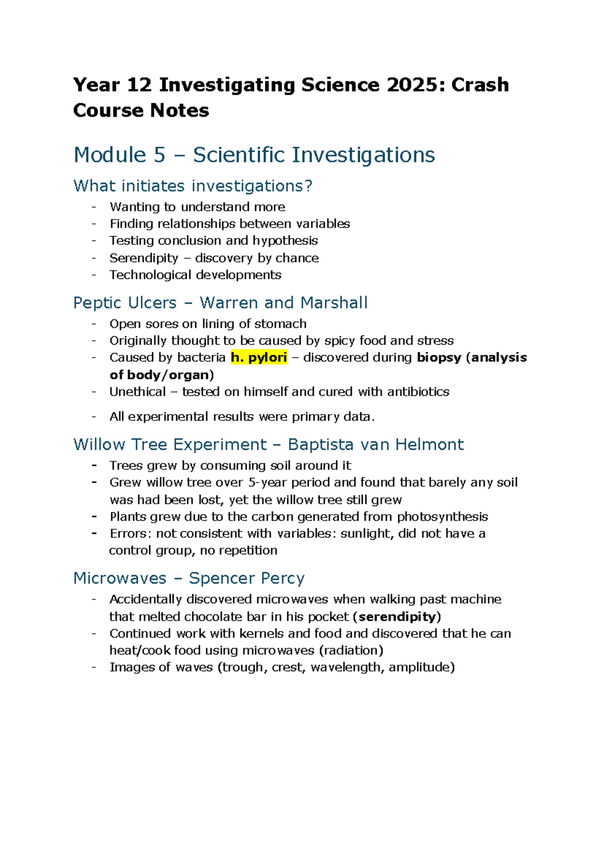 Year 12 Investigating Science 2025: Module 5 & 6 Crash Course Notes ...