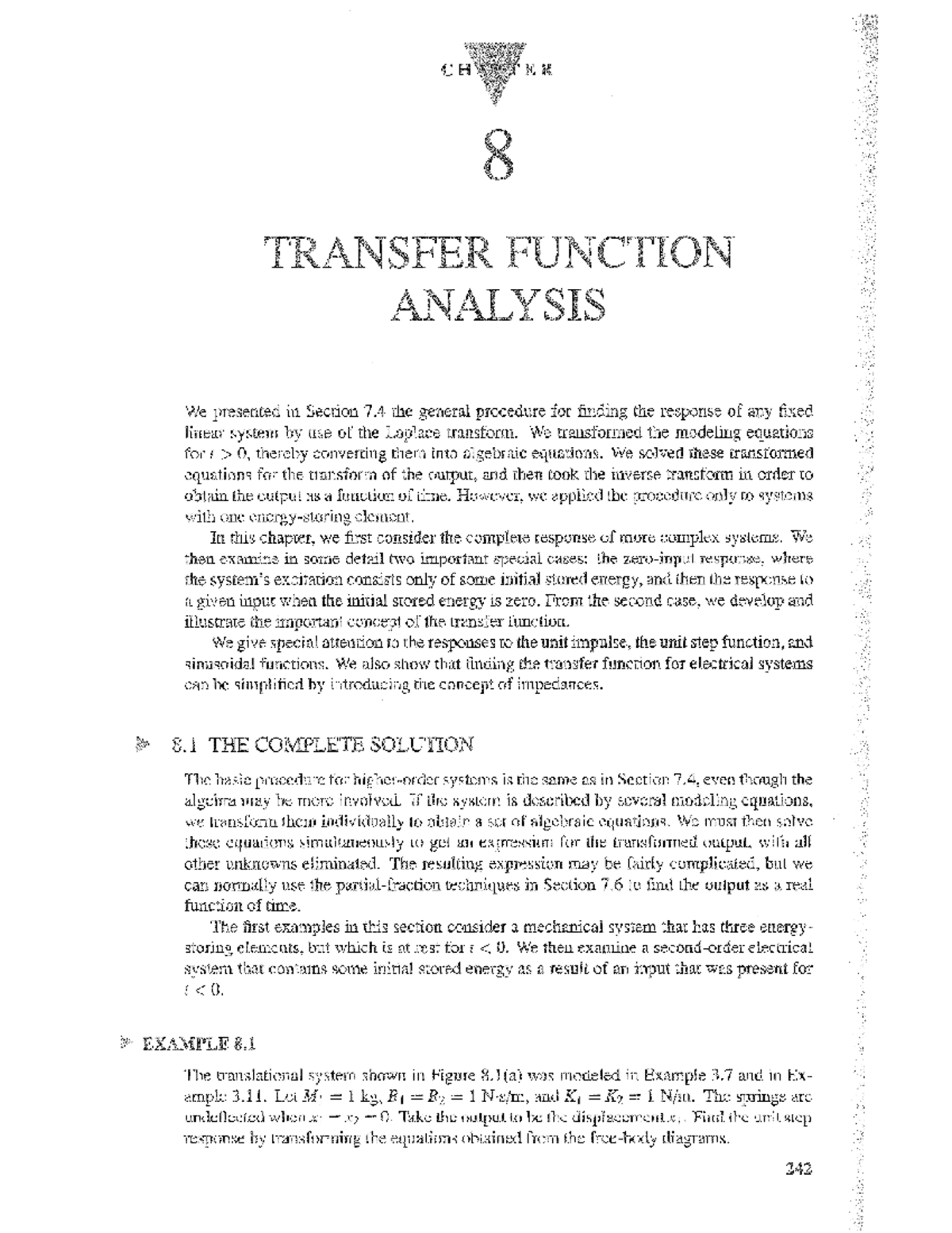 CHAPTER 8 - TRANSFER FUNCTION ANALYSIS AND SYSTEM RESPONSE - Studocu