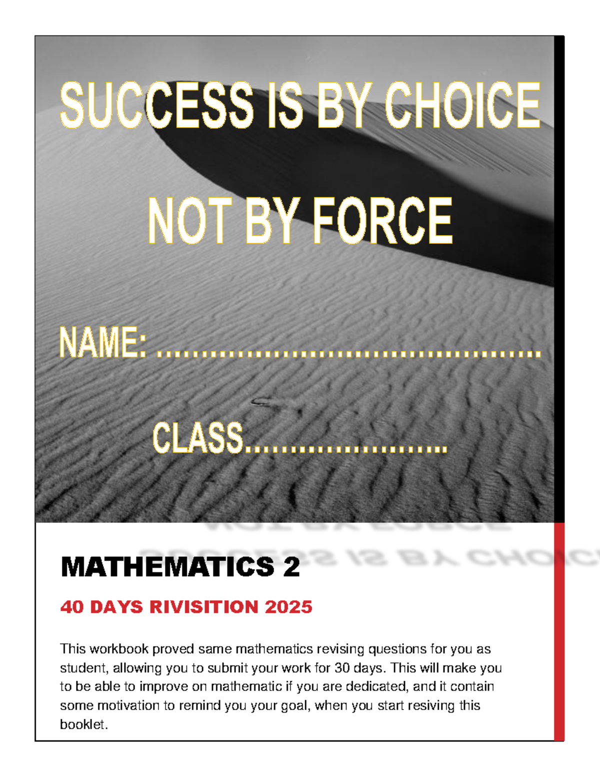 Mathematics 2 Revision Workbook: 40-Day Study Plan for OBE 2025 - Studocu
