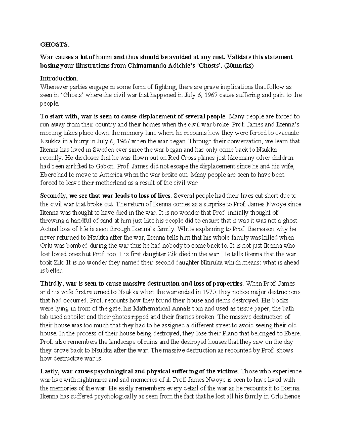 Analysis of the Character 'Ninema' in Vrenika Pather's Story - Studocu