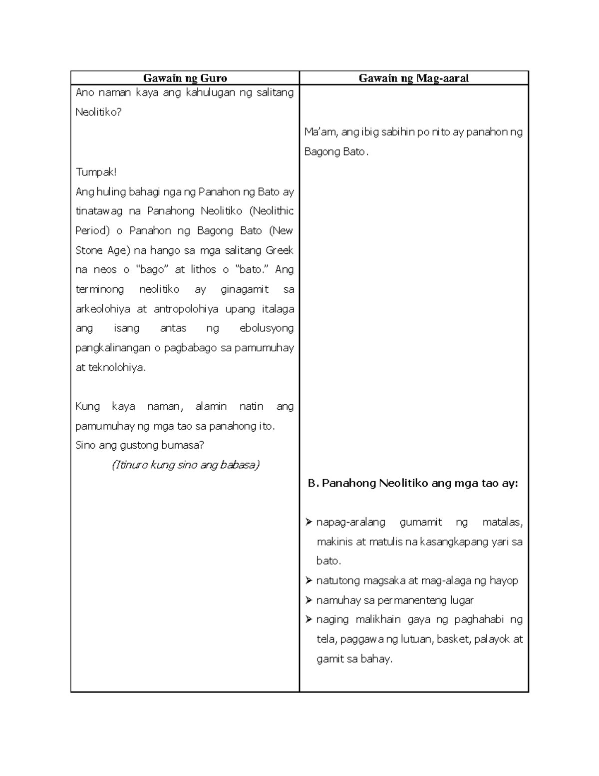 Lesson Plan - (Q2-Module 1: Konsepto at Katangian ng Kabihasnan) PART ...