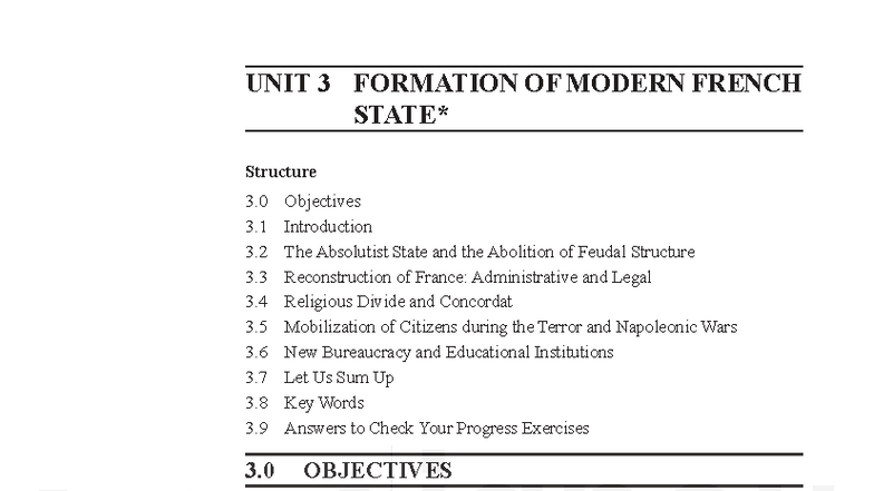 European History: Formation of Modern French State (Unit 3) - Studocu