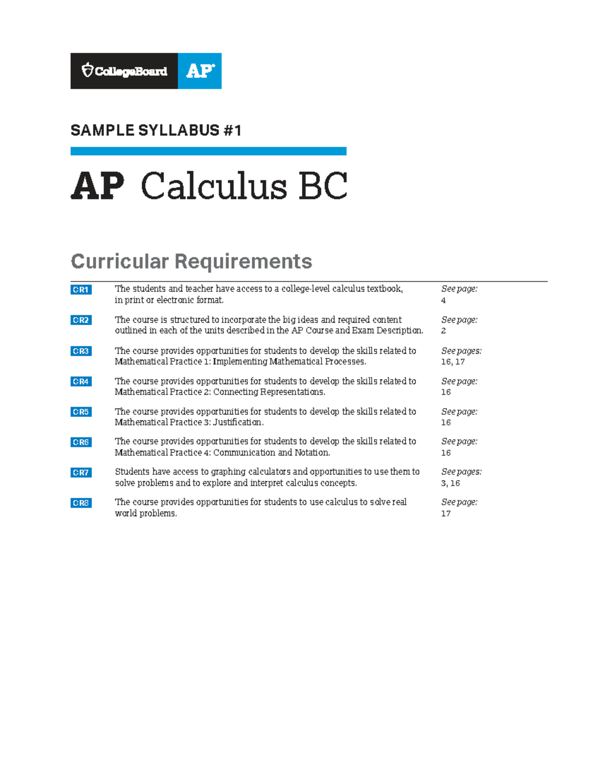 AP Calculus BC sample syllabus and curricular requirements overview ...