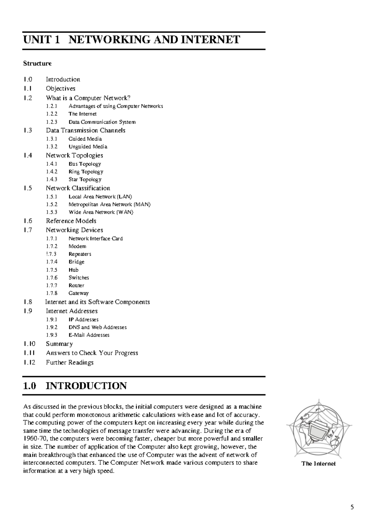 UNIT 1: Fundamentals of Networking and Internet Technologies - Studocu