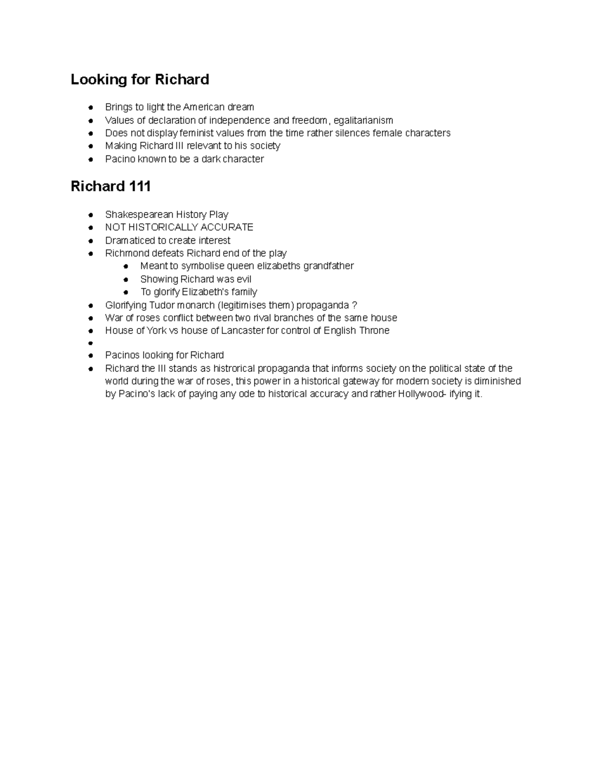 Analyzing "Looking for Richard" and Its Historical Context in Richard ...