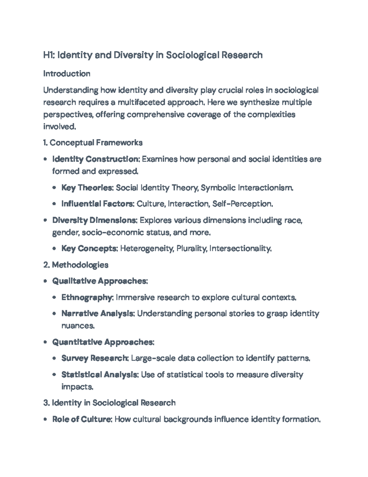 Comprehensive Analysis of Identity and Diversity in Sociology Research ...