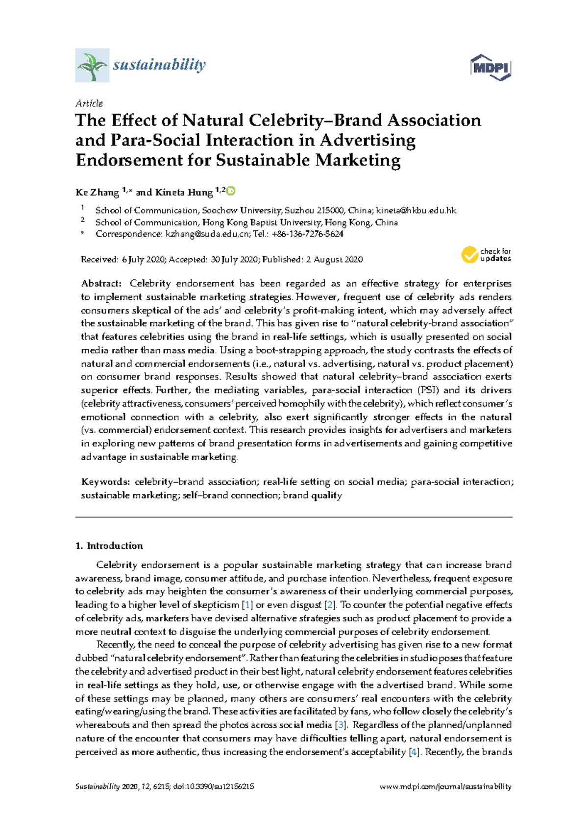 The Impact of Natural Celebrity Endorsement on Sustainable Marketing ...
