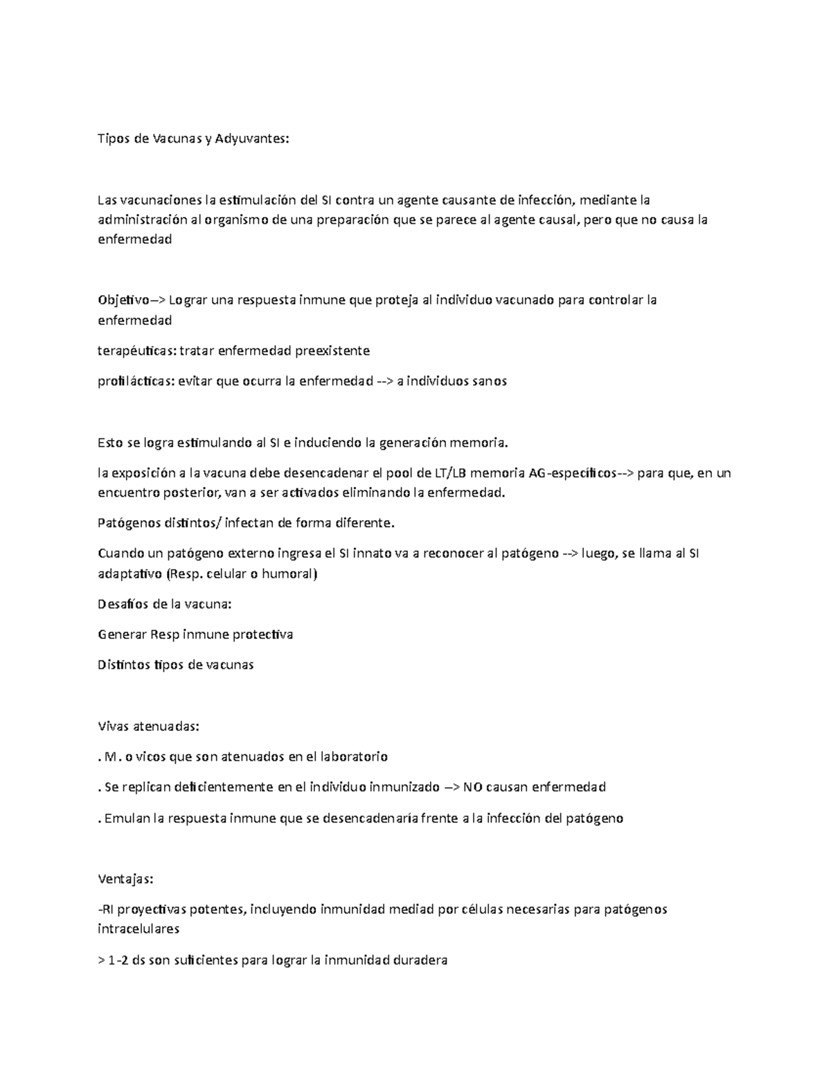 Teo 2- Tipos de vacunas - Tipos de Vacunas y Adyuvantes: Las ...