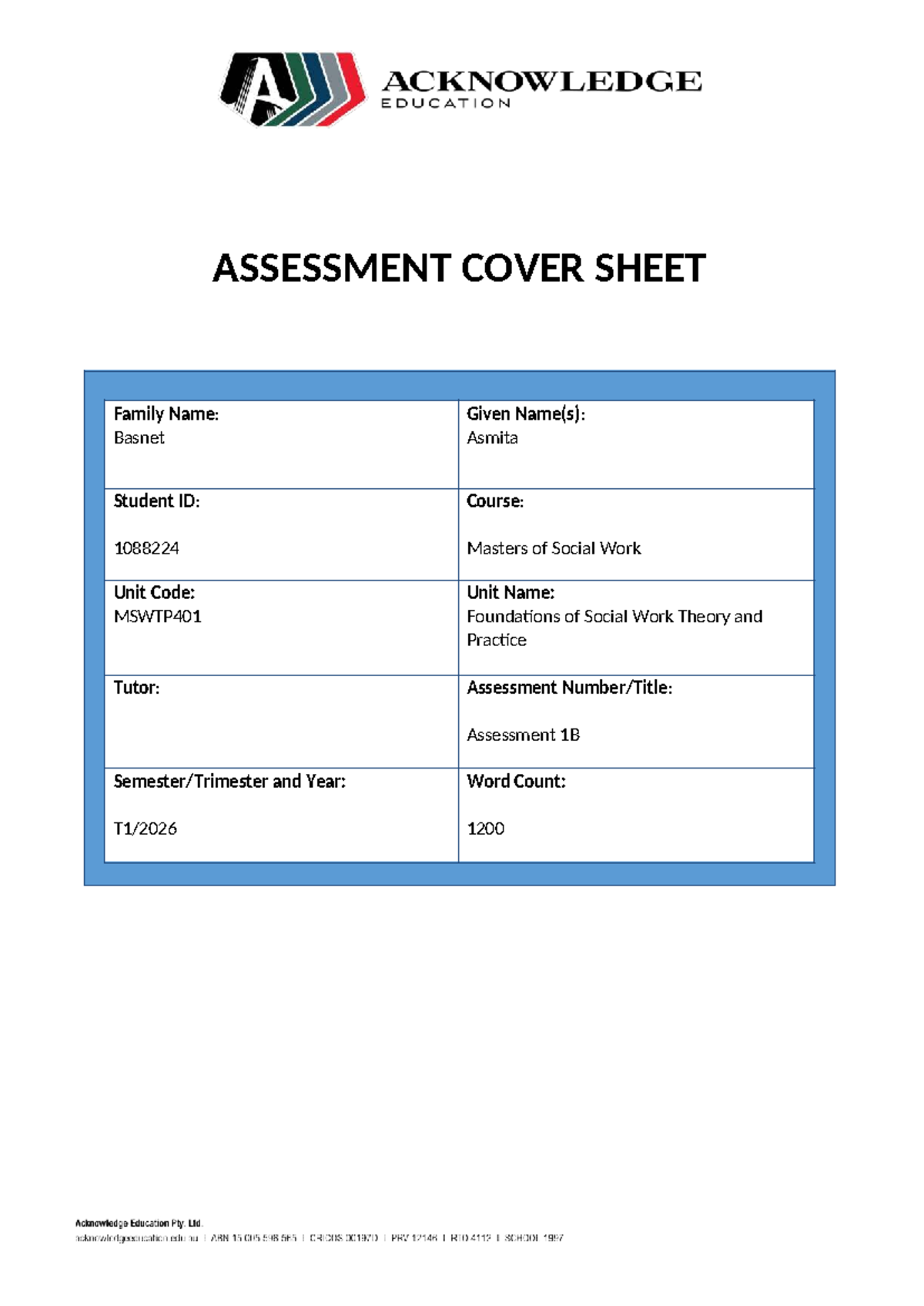 MSWTP401 Reflection Report on Interview: Insights from Assignment 1A ...