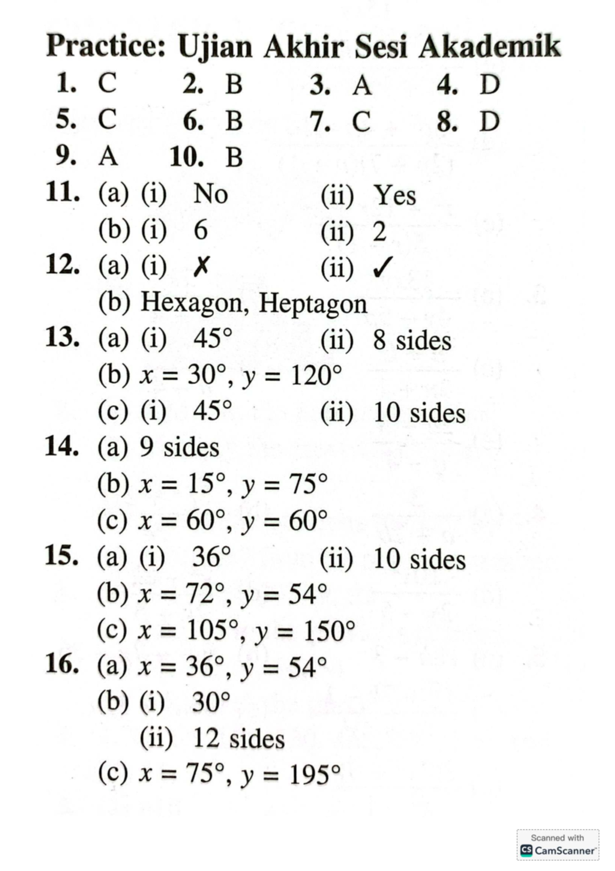 Ujian Akhir: Form 2 Math CP4 Book 2 Answers - Studocu