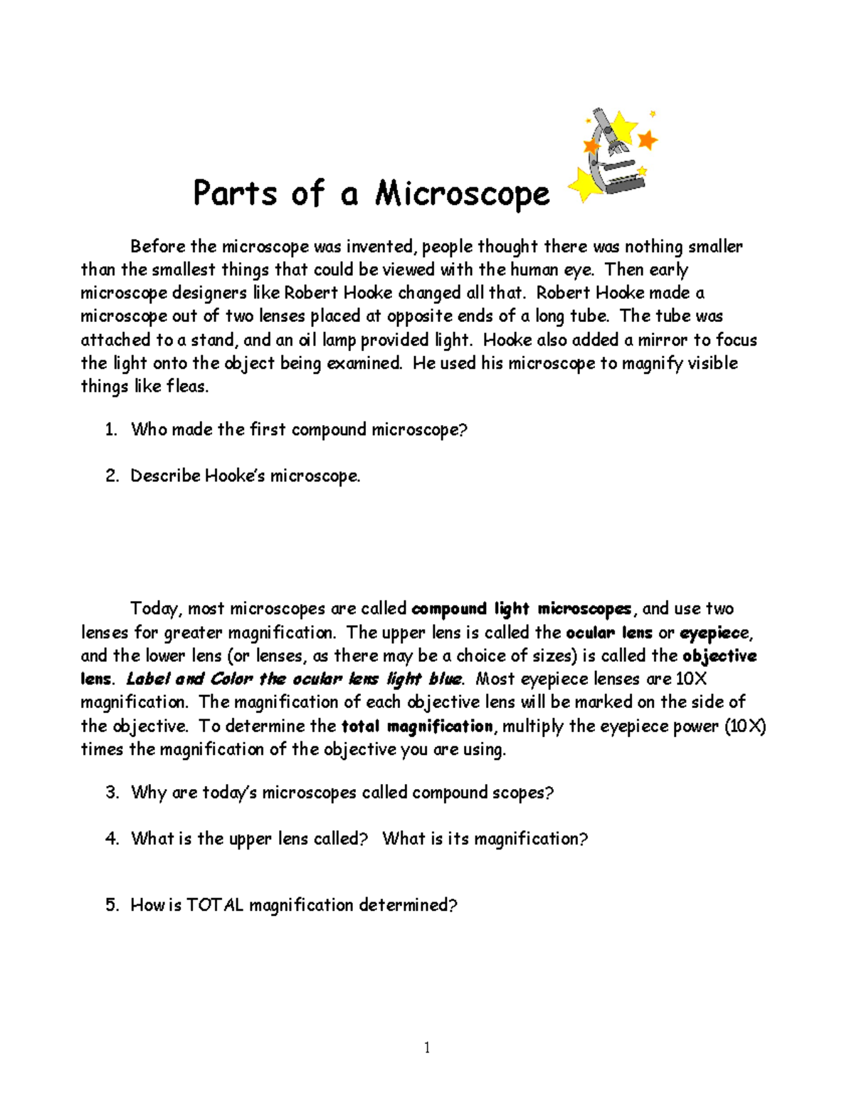 Microscope Parts: Overview & Functionality - Science 101 Lecture Notes ...