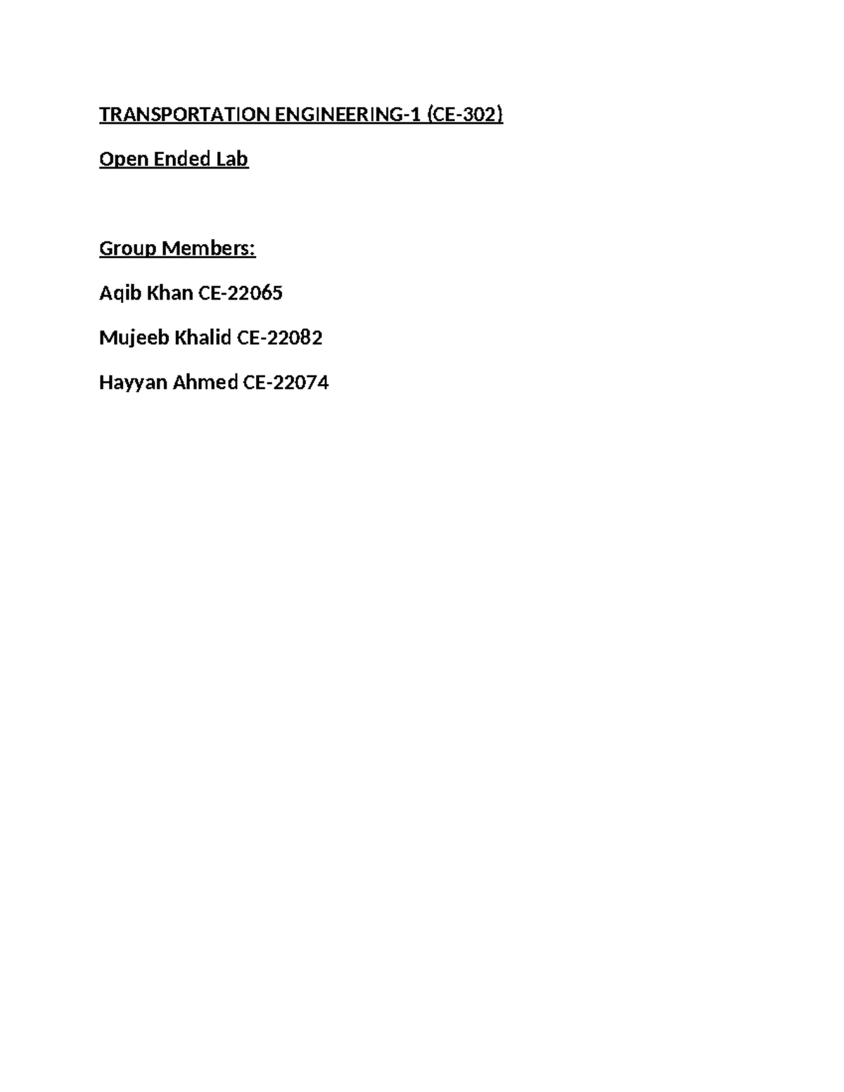 TRANSPORTATION ENGR 202: Case Study on Traffic LOS Analysis - Studocu