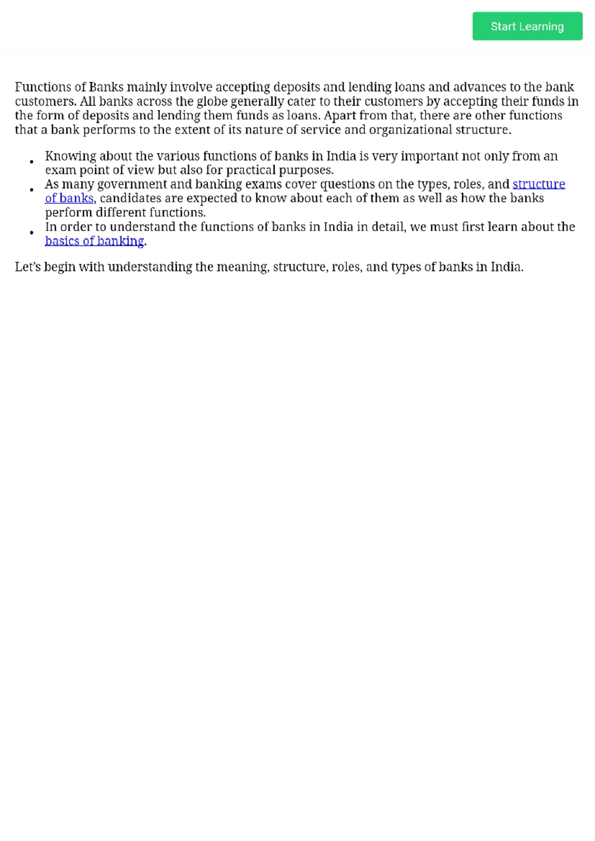 Functions of Banks: Meaning, Structure & Types - Study Notes - Studocu