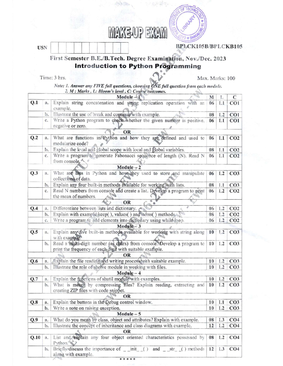 Final Exam - Introduction to Python Programming (USN) - 1st Sem 2023 ...
