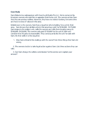 Cpprep 4002 - Case Studies v1 - Case Studies Case Studies Page | 1 of 9 © Real Estate Academy ...