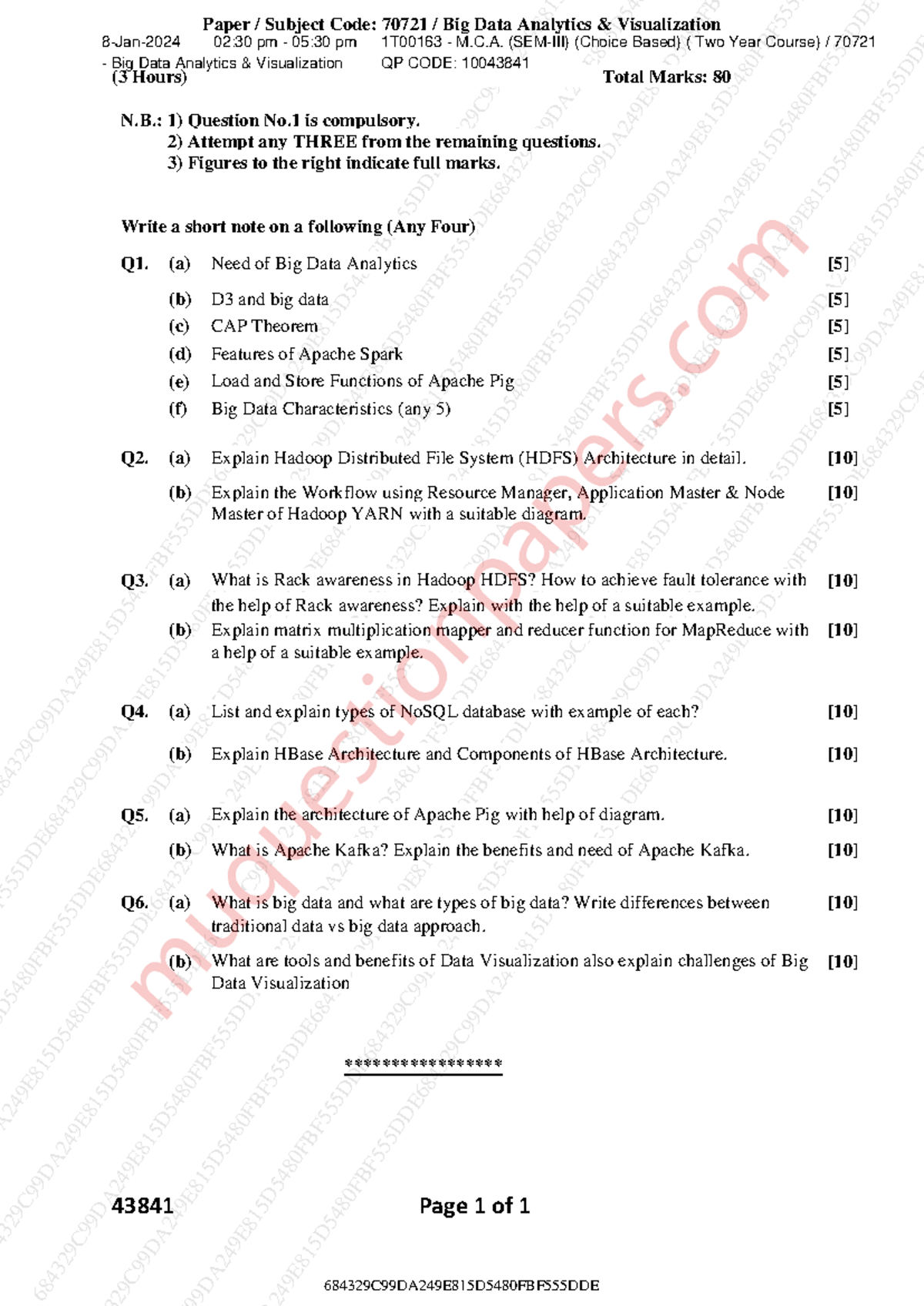 BDA 70721 - Final Exam Question Paper on Big Data Analytics ...