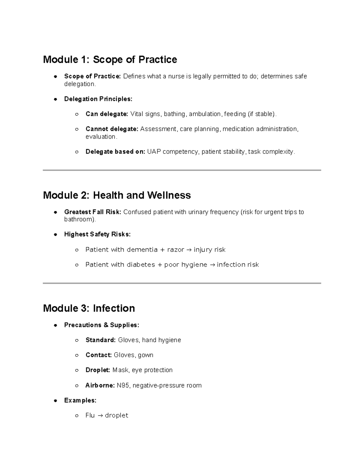 NUR 215 Final Exam Study Guide: Scope of Practice & Patient Care - Studocu