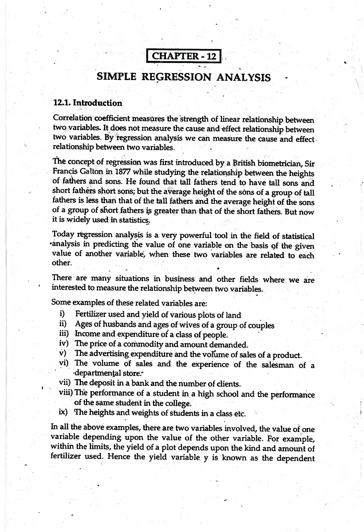 Stat Chapter 12 - Simple Regression Analysis Overview - Studocu