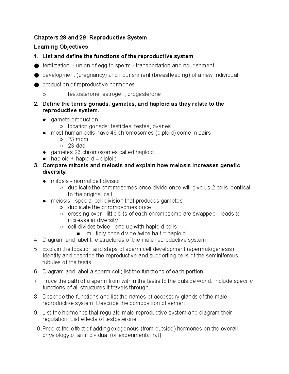Chapters 28 and 29 Reproductive System - **Chapters 28 and 29 ...