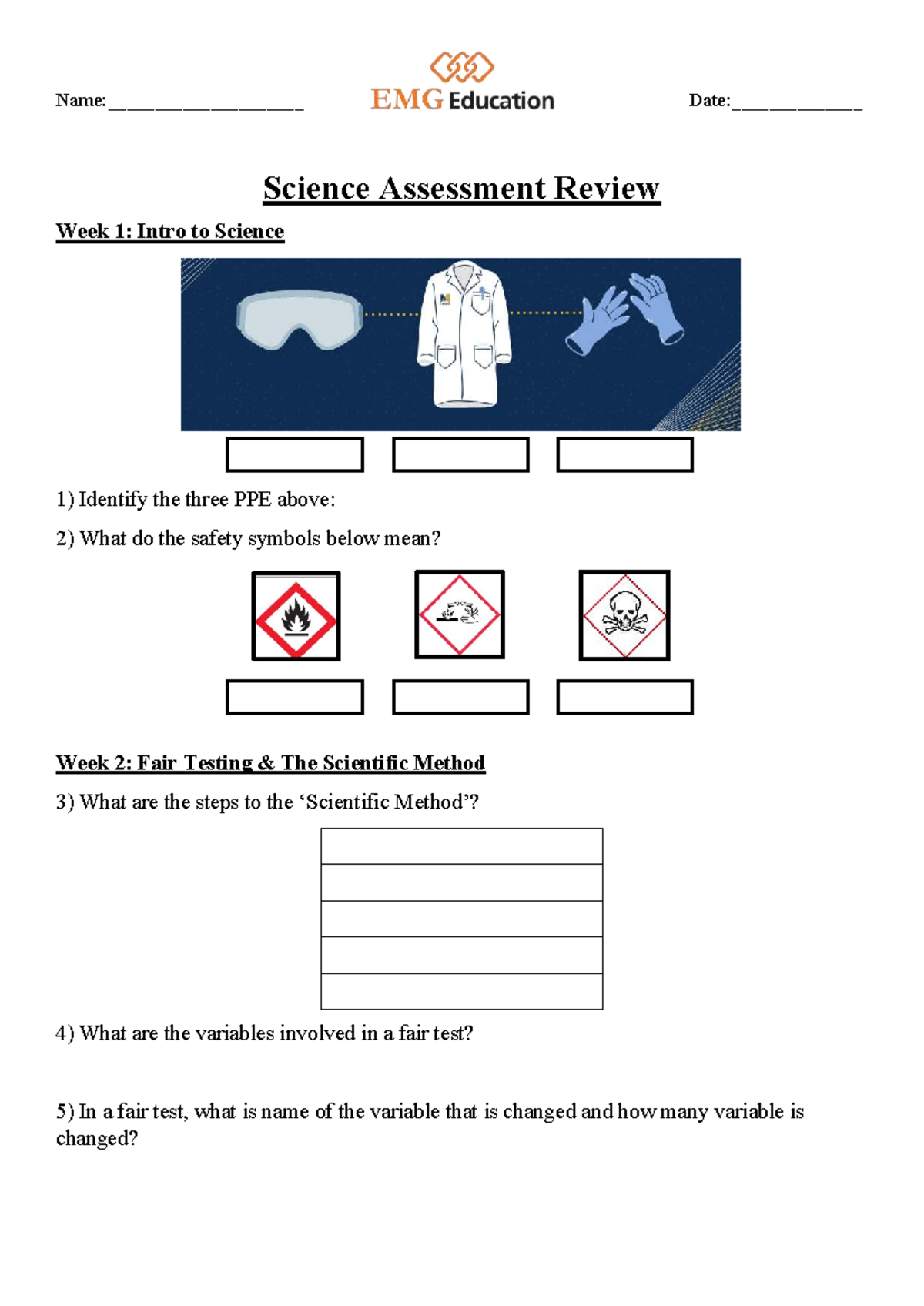 Week 8 - Science Review: Quiz & Study Pack for Assessment - Studocu