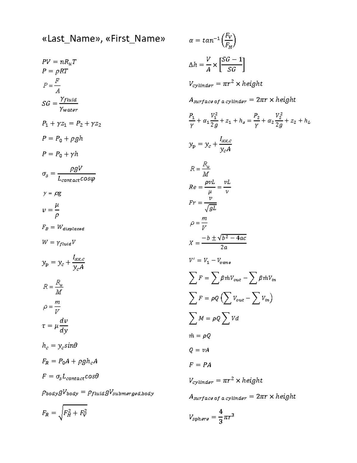 3 Reference Sheet - Statics (ENGR 101) - Studocu