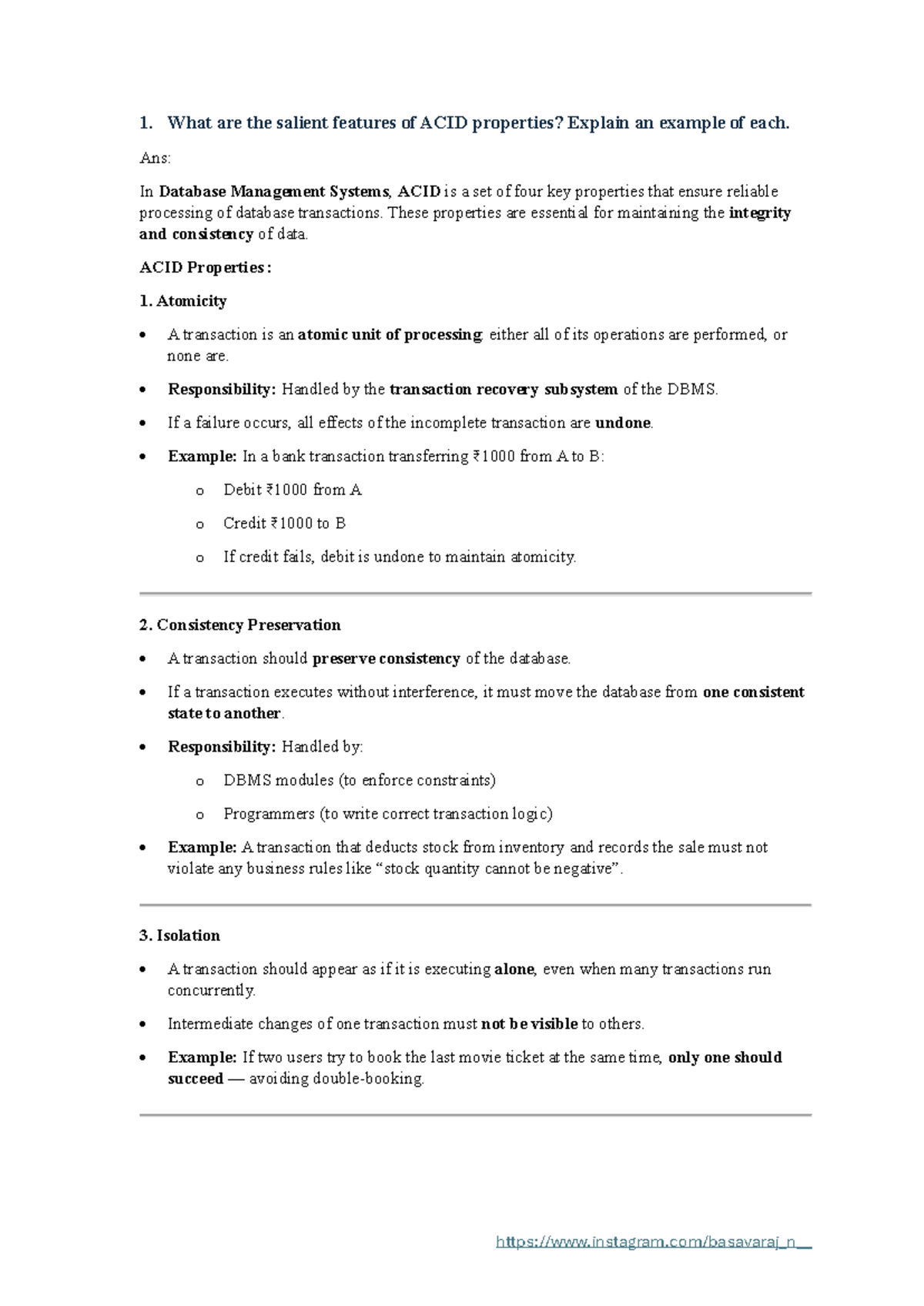 DBMS IA 3 - Understanding ACID Properties and ARIES Recovery Algorithm ...