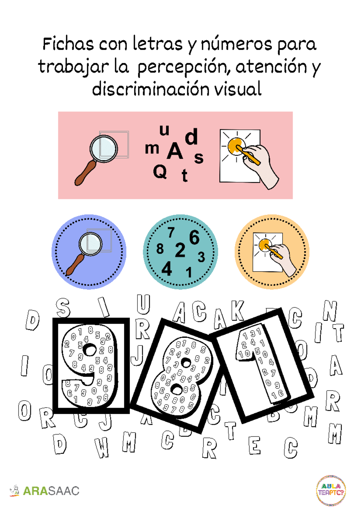 Atención y Discriminación Visual: Fichas de Letras y Números - Studocu