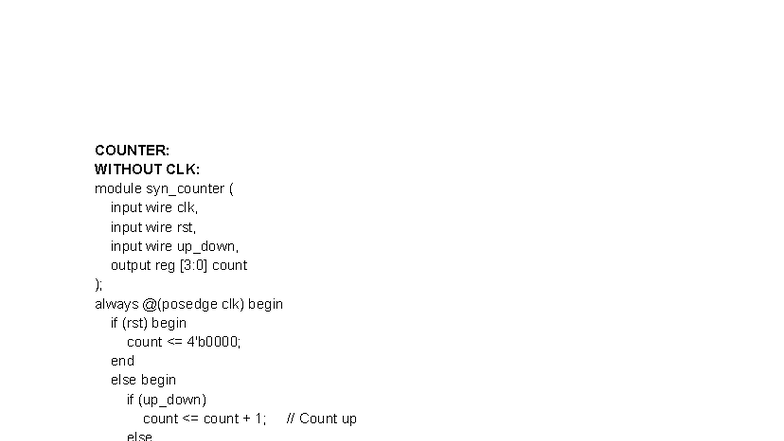 Verilog Code Examples: Syn Counter, Sync Gate, CLA, and Booth ...