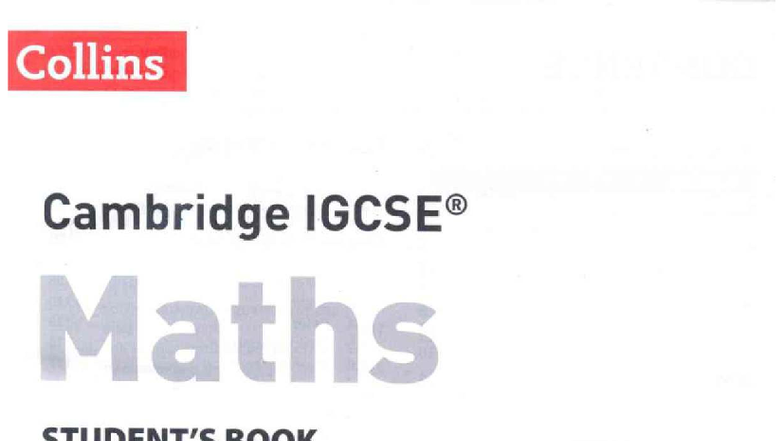 Collins Cambridge IGCSE Maths Book (0580/0980) - Comprehensive Guide ...