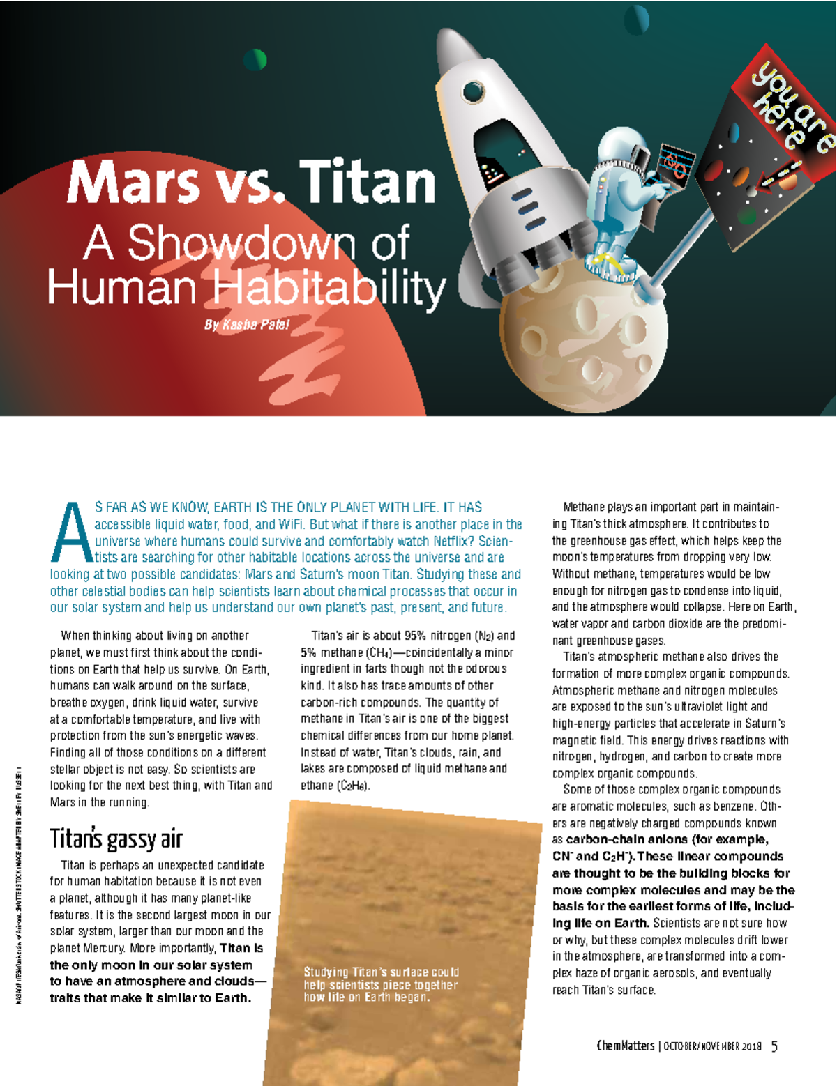 1 Mars vs. Titan Article - ChemMatters | OCTOBER/NOVEMBER 2018 5 NASA ...