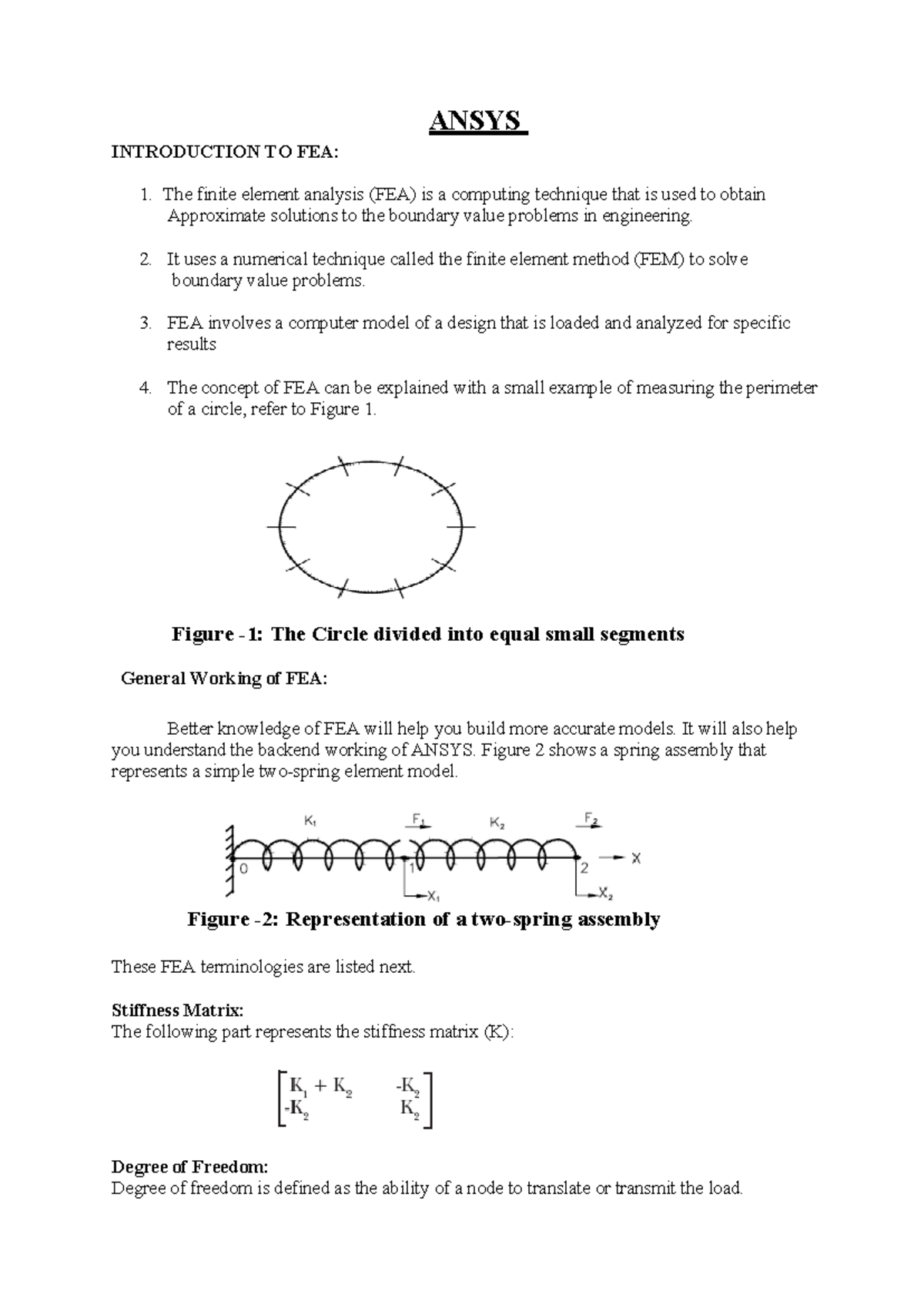 Introduction to Finite Element Analysis Using ANSYS (FEA) - Studocu