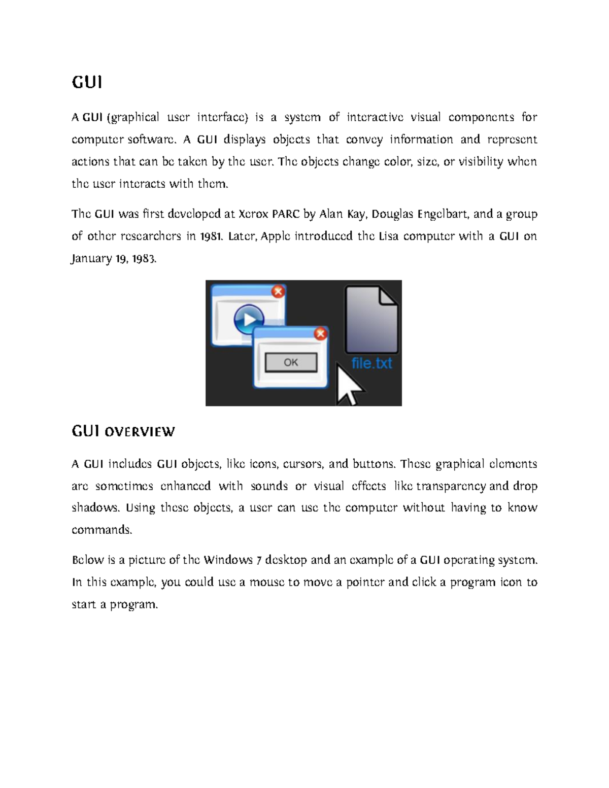 GUI 101 - Understanding User Interfaces and Their Components - Studocu