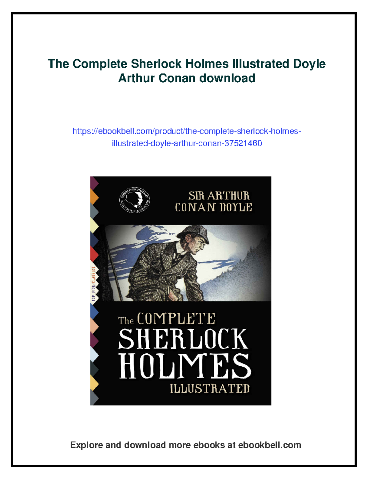 The Complete Sherlock Holmes Illustrated - Study Notes & Analysis - Studocu