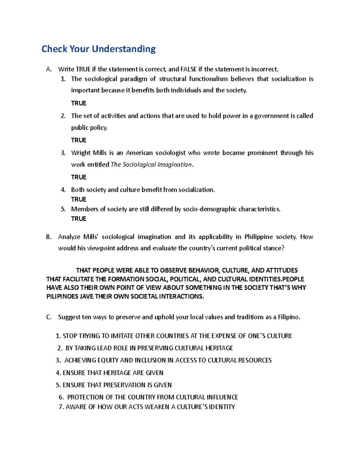 UCSP Midterm Unit 2 - Understanding Sociological Perspectives and ...