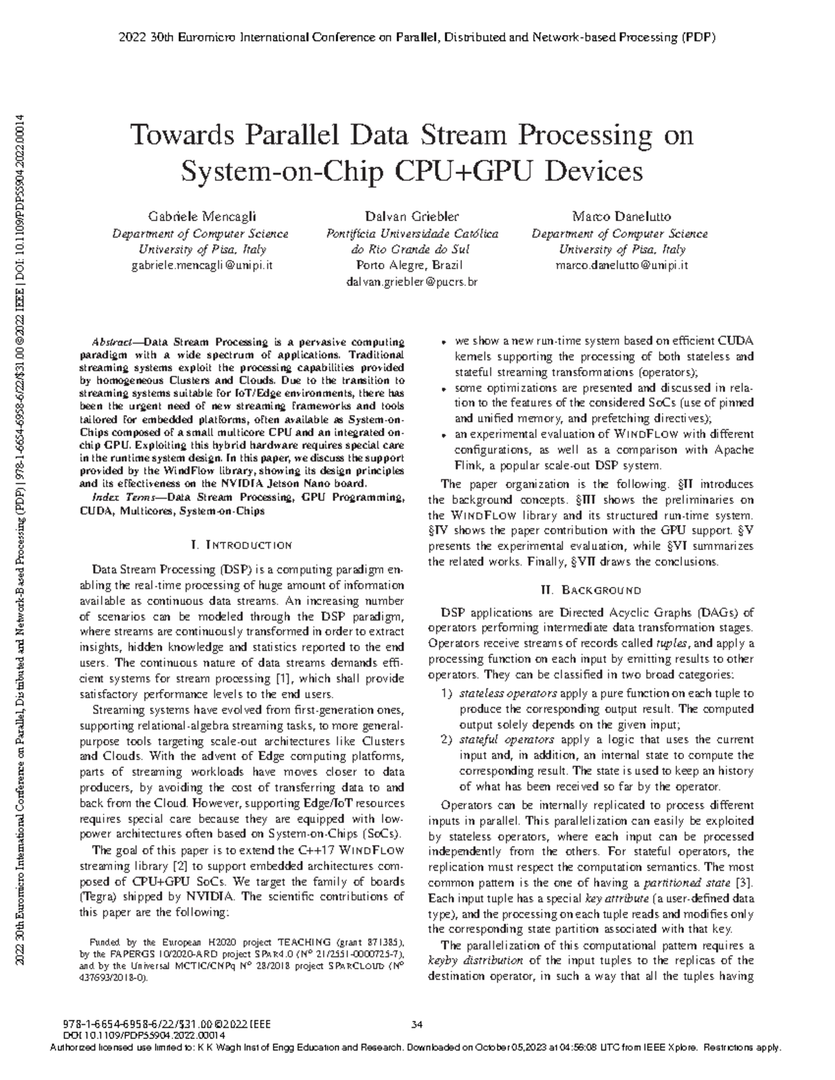 Parallel Data Stream Processing on SoC CPU+GPU Devices: An Overview ...