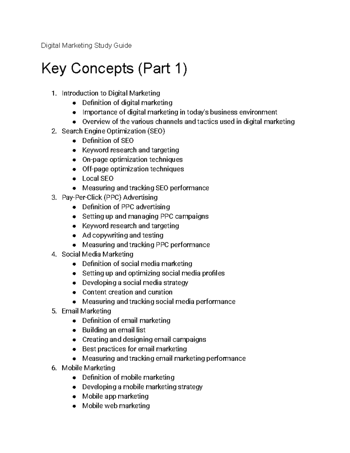 Digital Marketing Study Guide: Key Concepts & Strategies Overview - Studocu