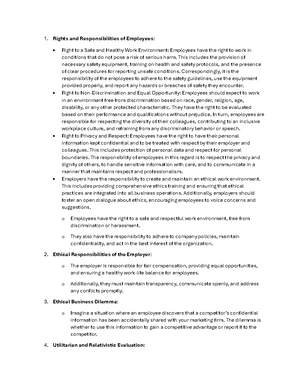 TASK 2 Passed First Attempt C717 Business Ethics WGU - 1. Rights and ...