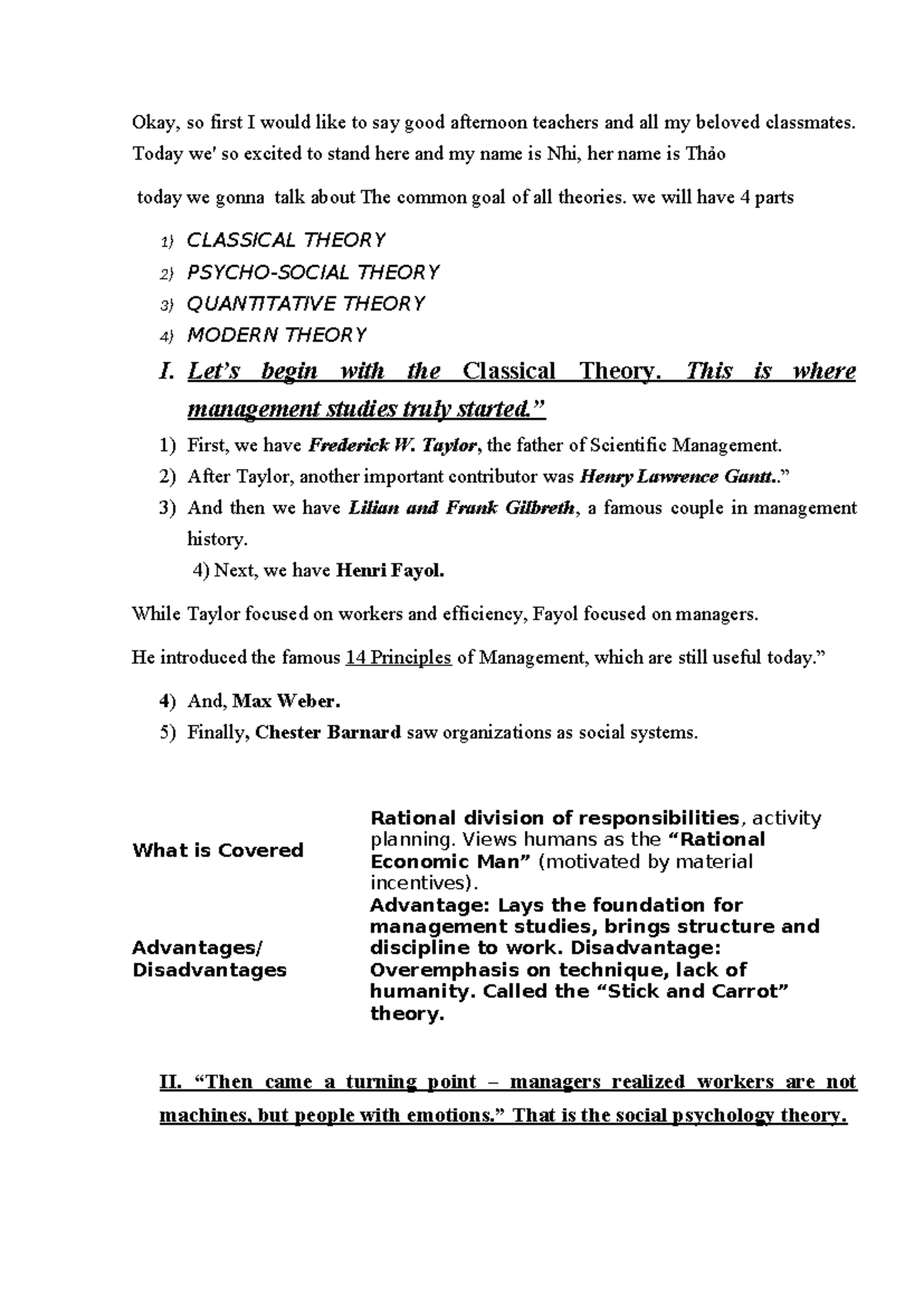 Theories of Management: A Summary of Key Concepts (ENG 101) - Studocu