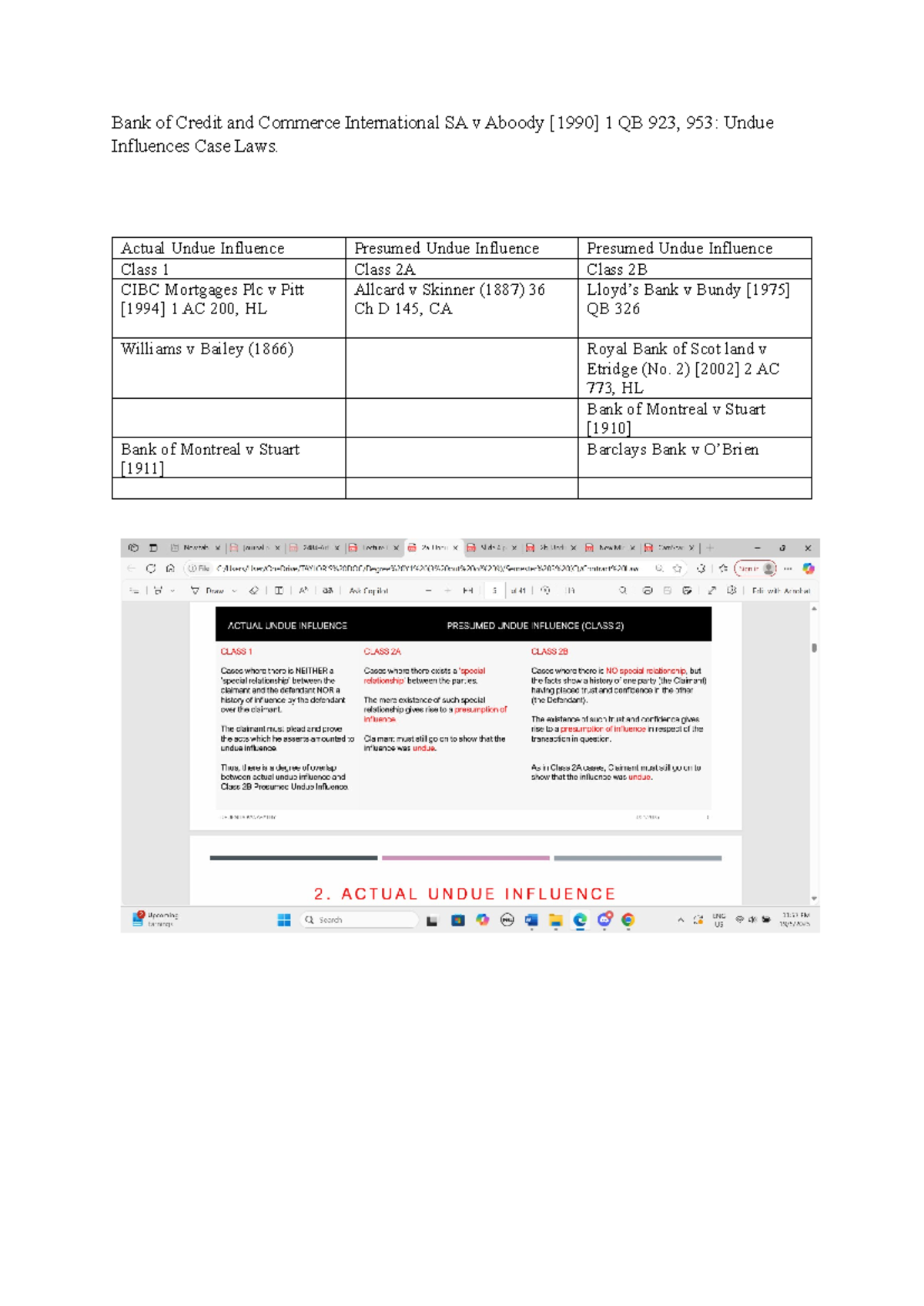 Undue Influence Case Laws: Key Judgments and Principles (LAW 101) - Studocu