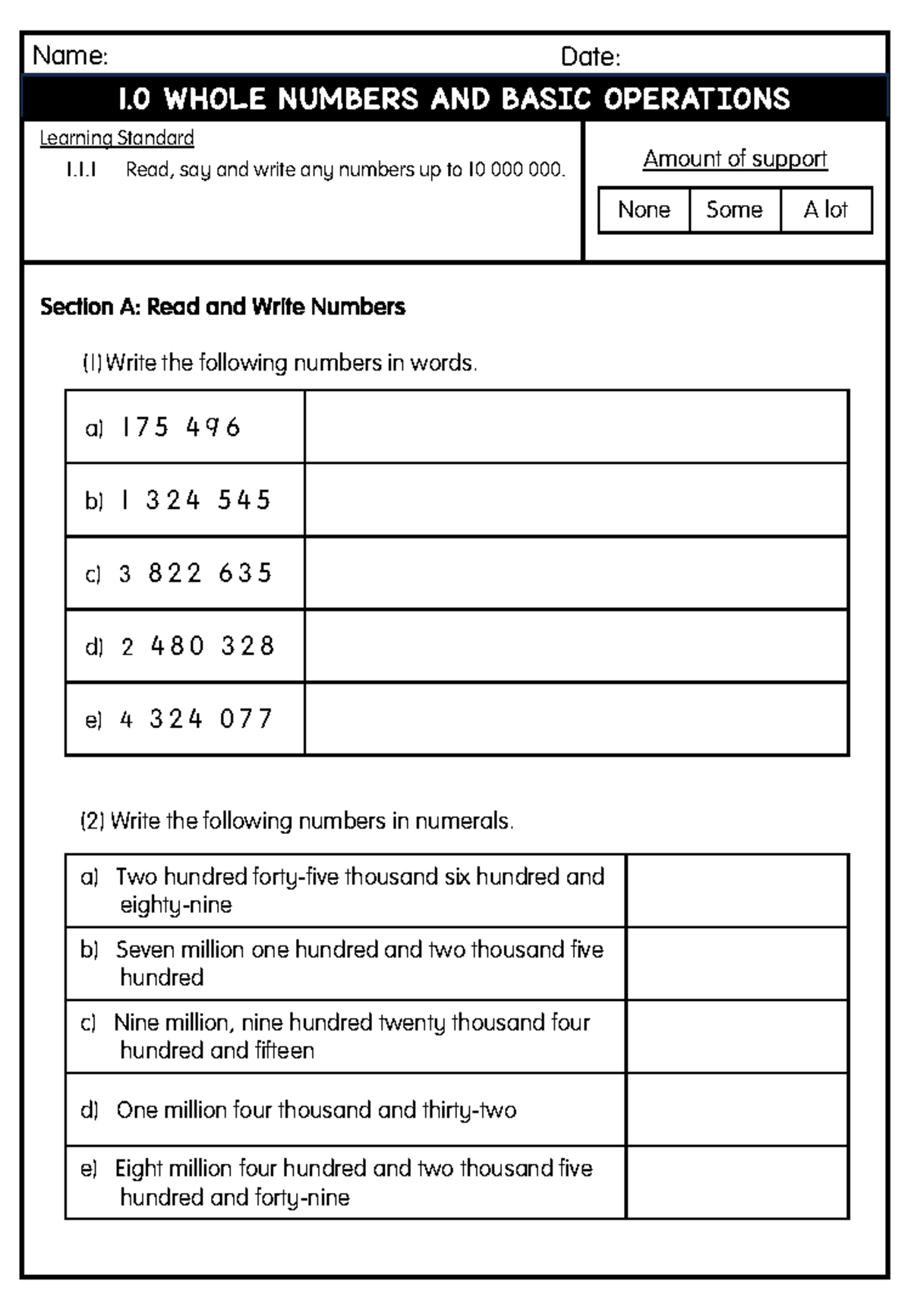 Modul MT Tahun 6 DLP - Whole Numbers & Basic Operations Practice - Studocu